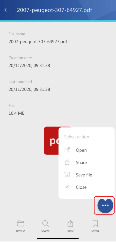 Contentaccess Mobile Spa Context Menu Tech Arrow Documentation Center