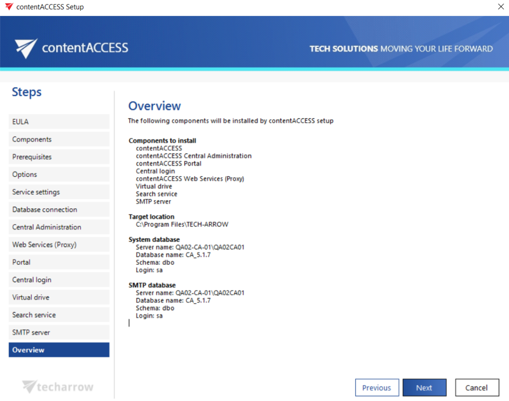 cA package 6.14 – Overview | TECH-ARROW Documentation Center