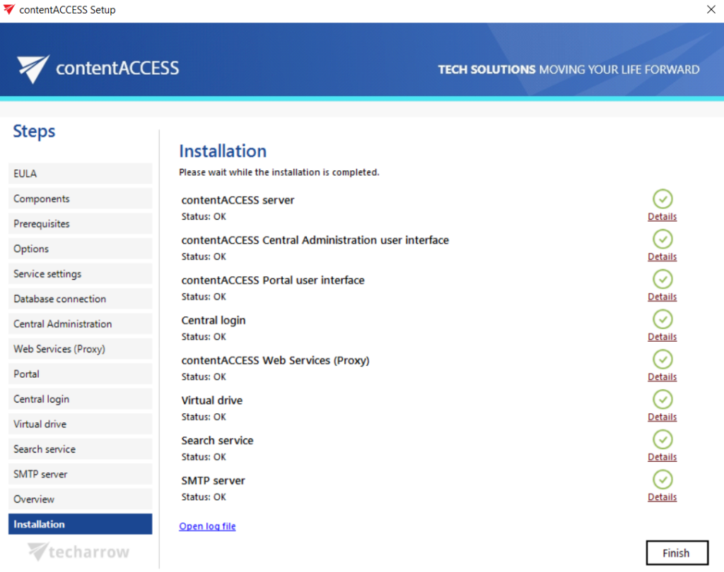 cA package 6.16 – open log file | TECH-ARROW Documentation Center