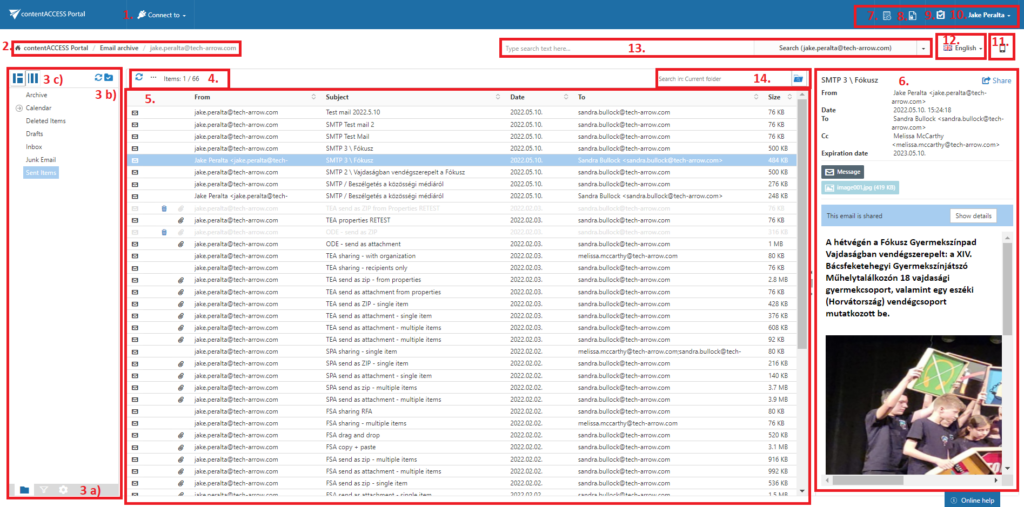 contentACCESS Portal 2. – user interface | TECH-ARROW Documentation Center