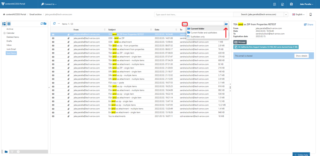 contentACCESS Portal 22. – quick search | TECH-ARROW Documentation Center