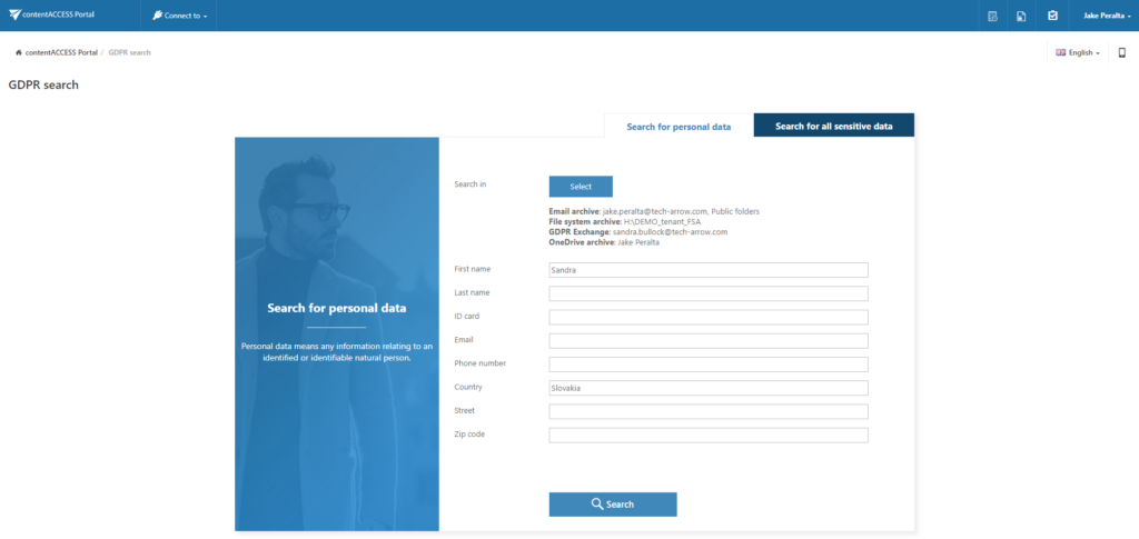 contentACCESS Portal 41. – gdpr search-03 | TECH-ARROW Documentation Center