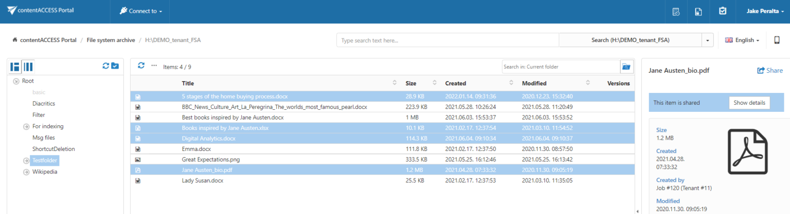 contentACCESS Portal 52. – multiple selection | TECH-ARROW Documentation Center