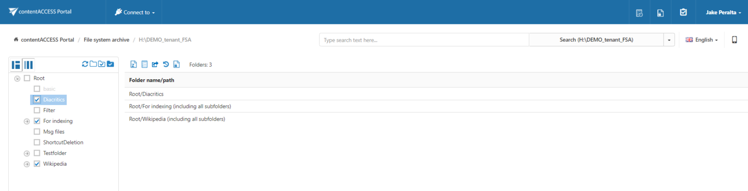 contentACCESS Portal 53. – select multiple folders | TECH-ARROW Documentation Center