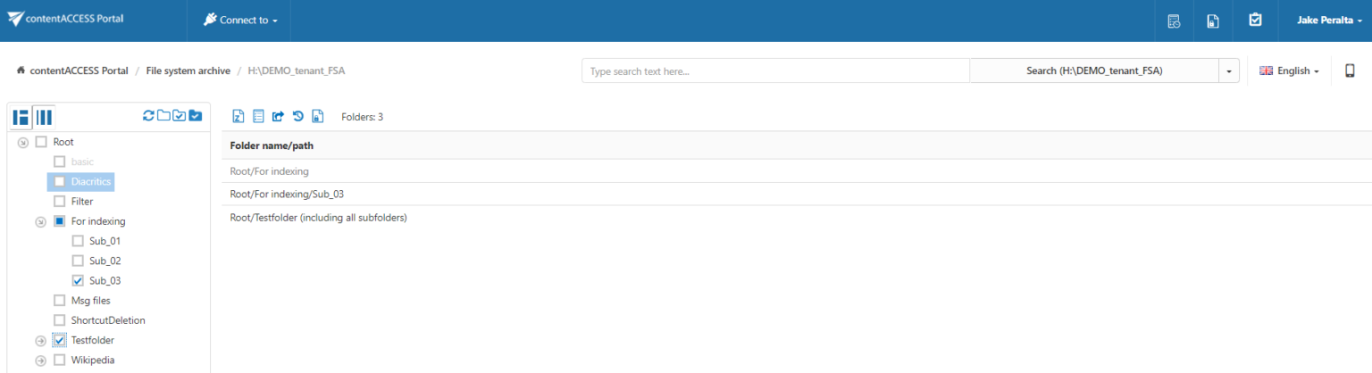 contentACCESS Portal 59. – select multiple folders – 08 | TECH-ARROW Documentation Center