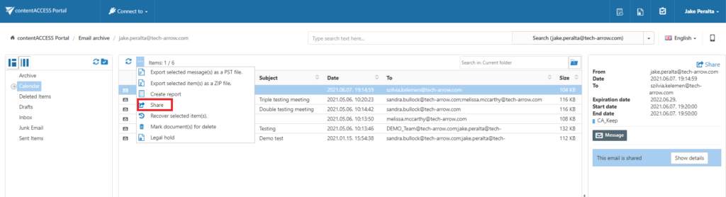 contentACCESS Portal 64. – sharing | TECH-ARROW Documentation Center
