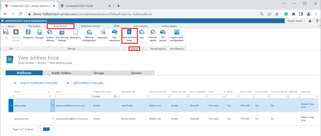 contentACCESS 24.- Address book objects | TECH-ARROW Documentation Center