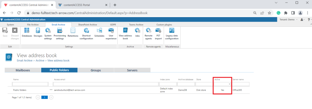 contentACCESS 32.- Active on Public folders tab | TECH-ARROW Documentation Center